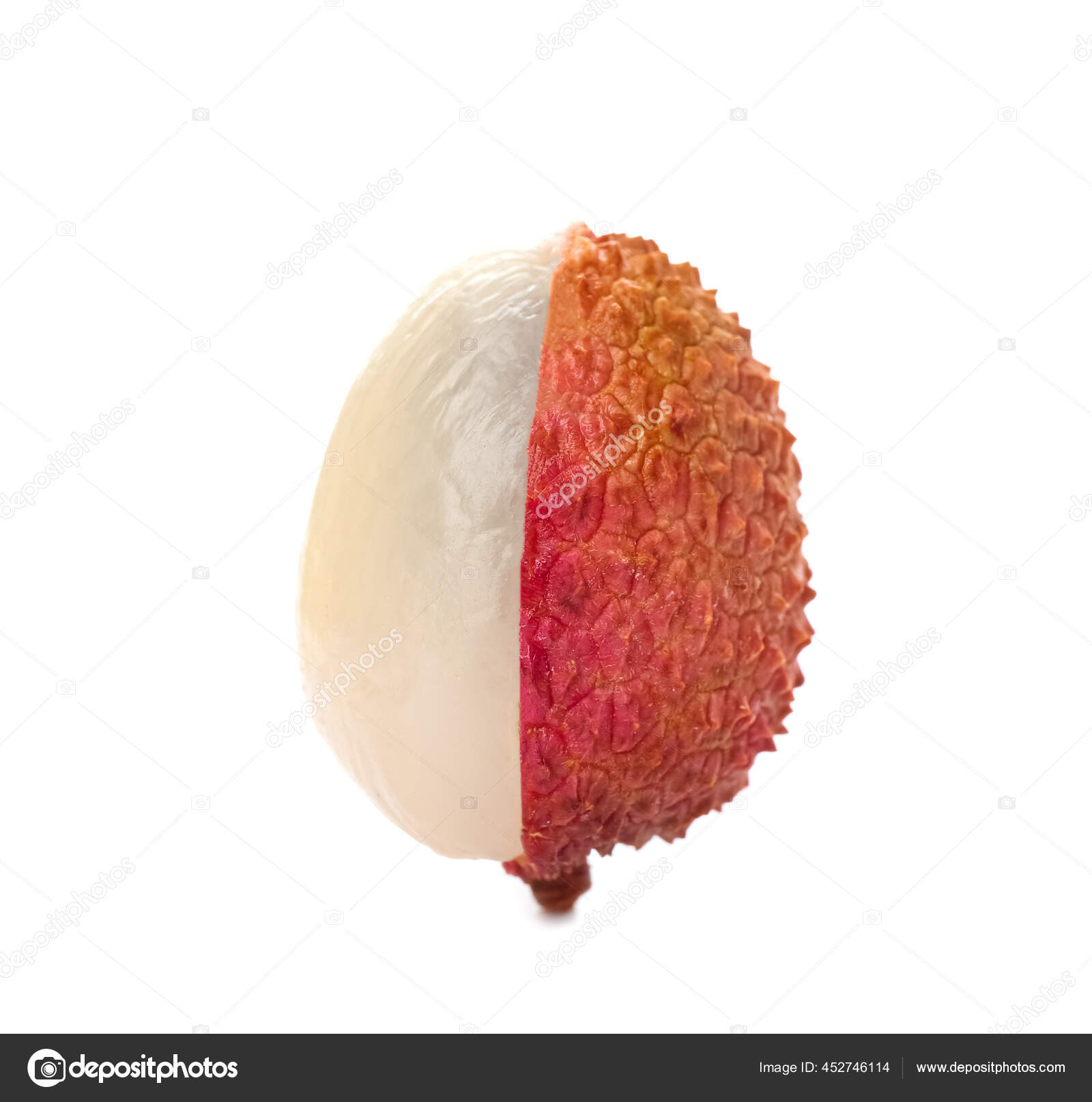 Half Peeled Ripe Lychee Fruit Isolated White Stock Photo by ©NewAfrica ...