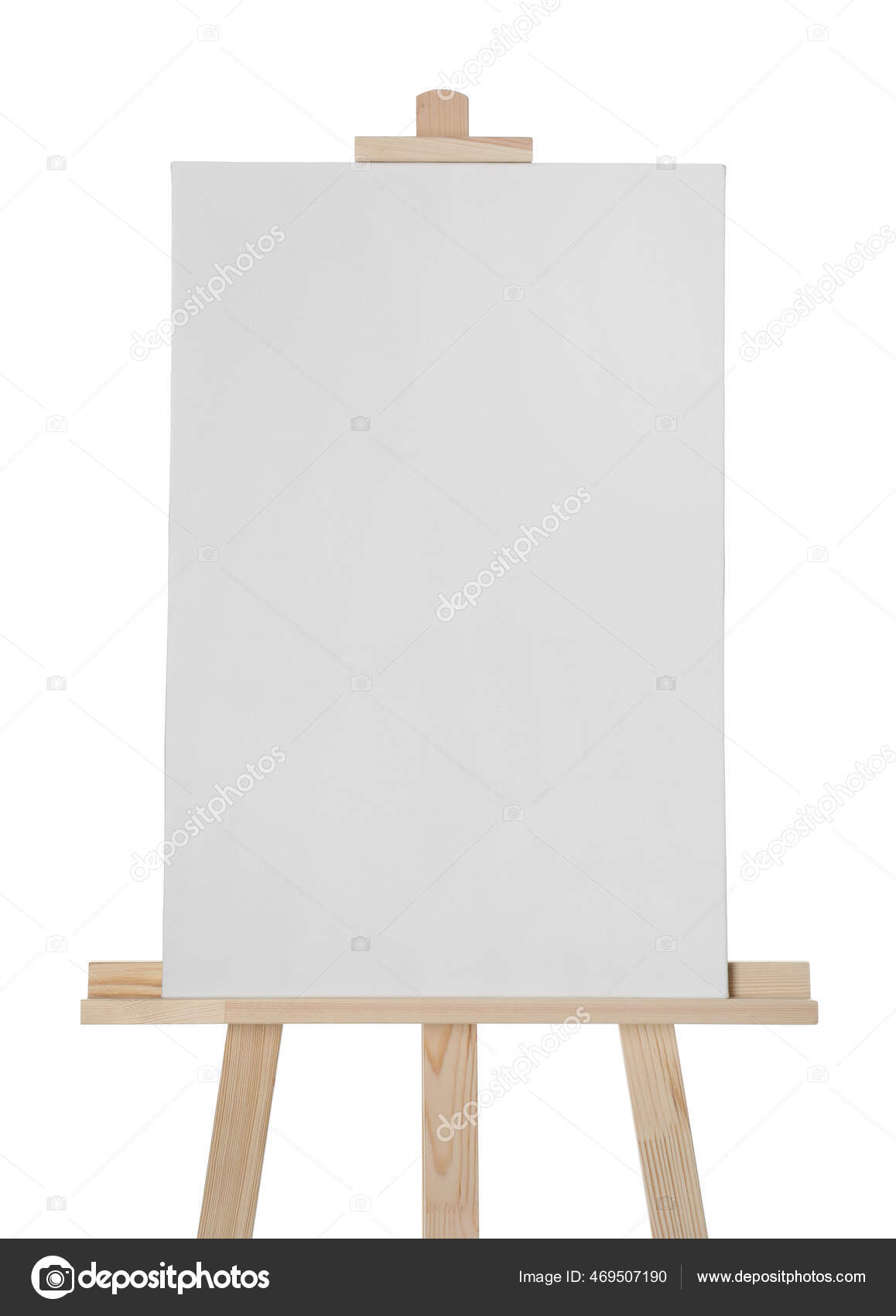 Wooden Easel Blank Sheet Paper Isolated White — Stock Photo © NewAfrica ...