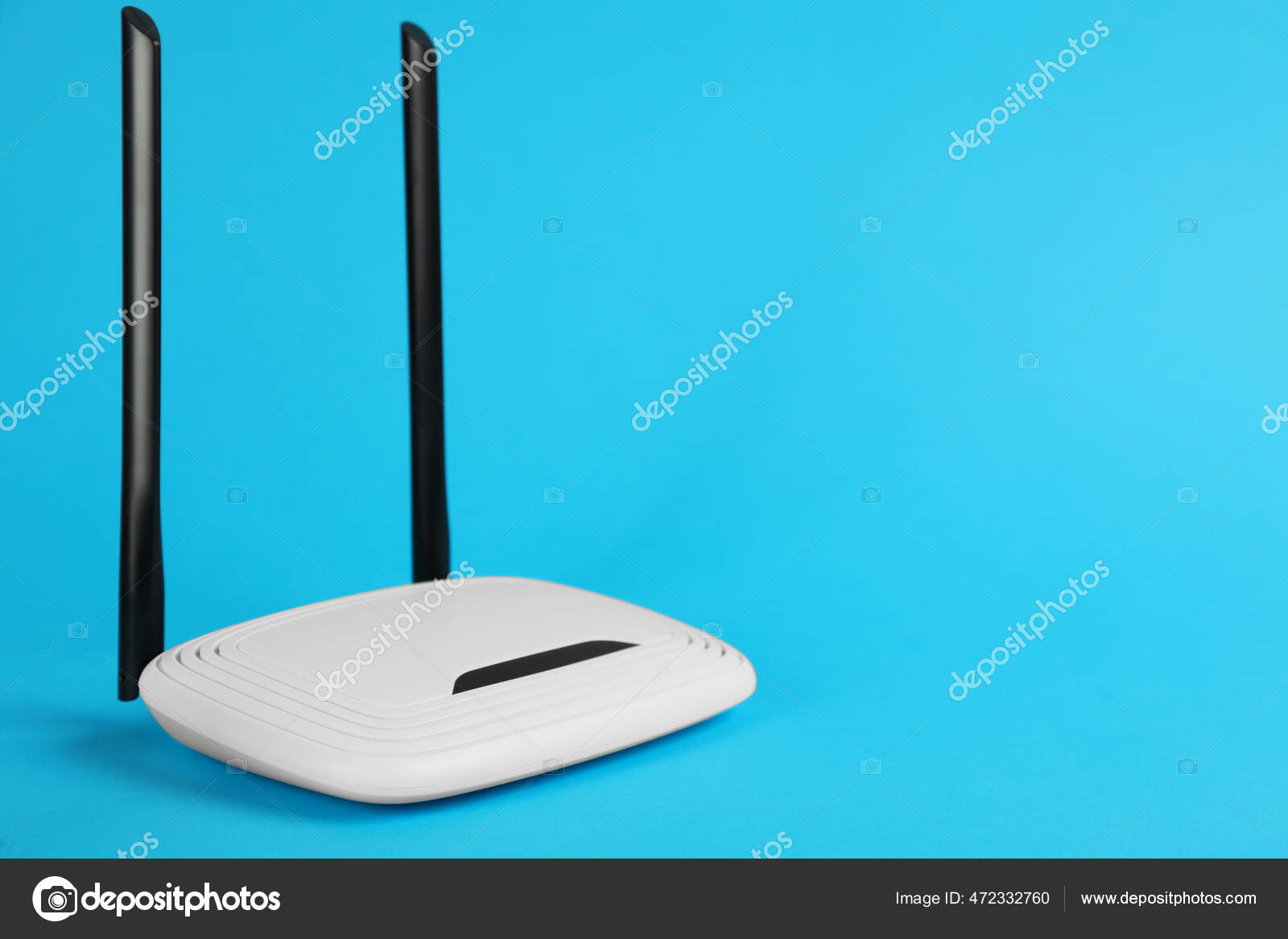 Modern Router Light Blue Background Space Text — Stock Photo ...