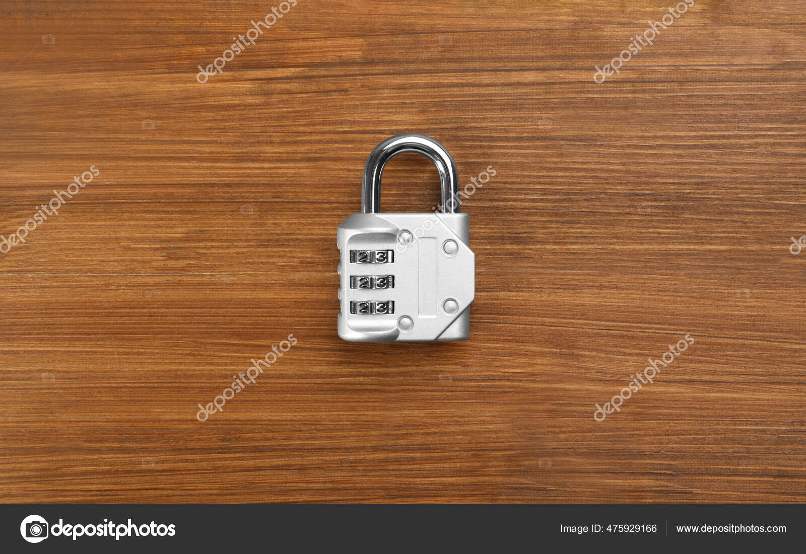 Modern Combination Lock Wooden Table Top View — Stock Photo © NewAfrica ...