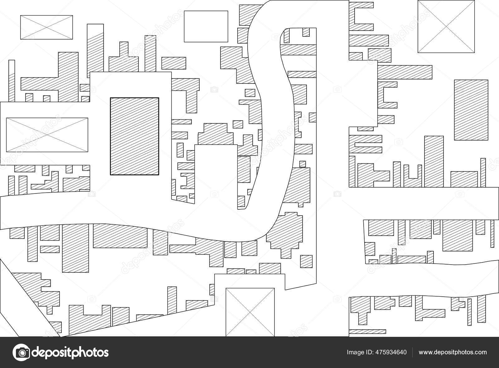 Territorio Marcado Mapa Catastral Vista Superior Ilustración ...