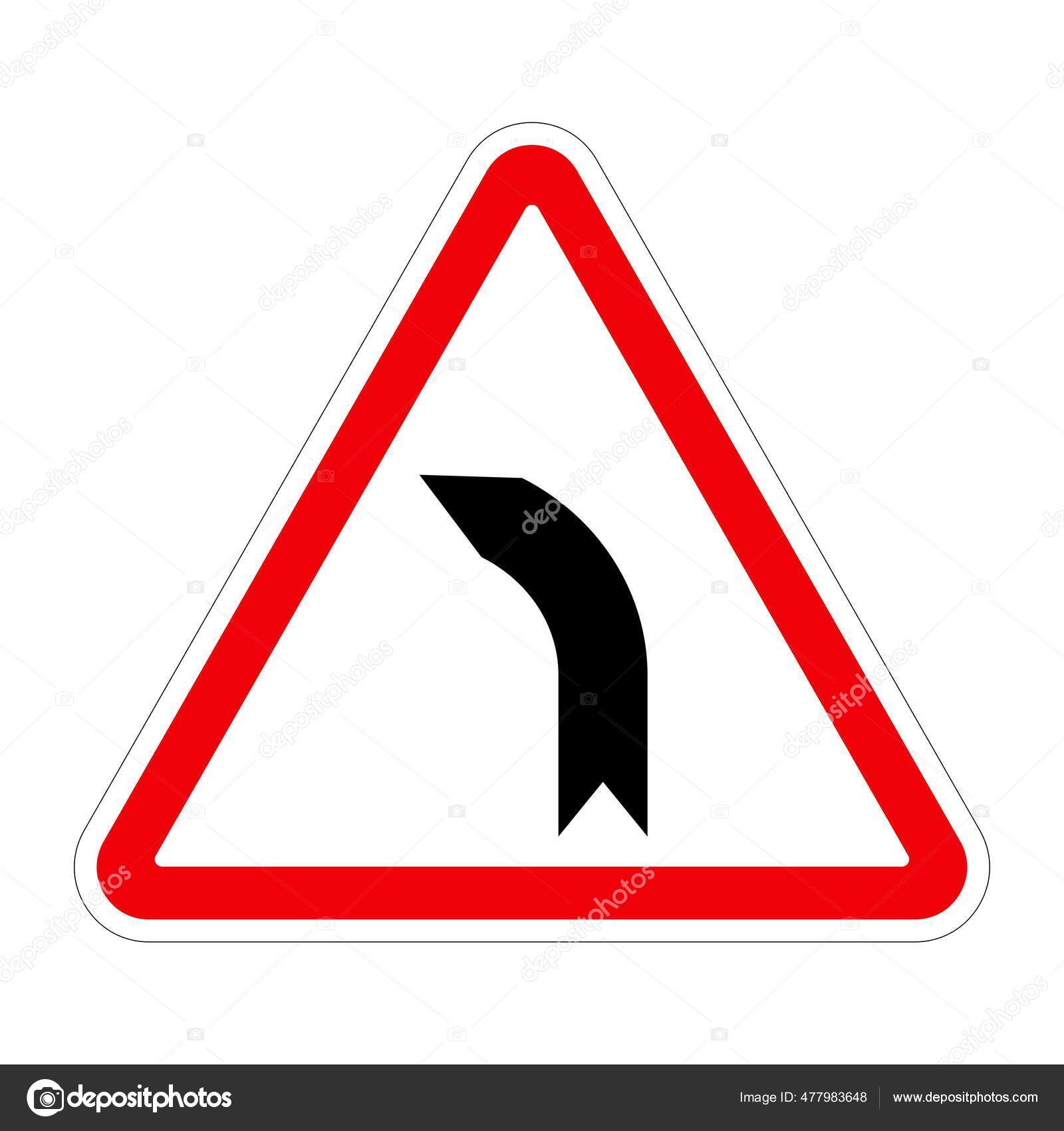 Traffic Sign Bend Left White Background Illustration — Stock Photo ...