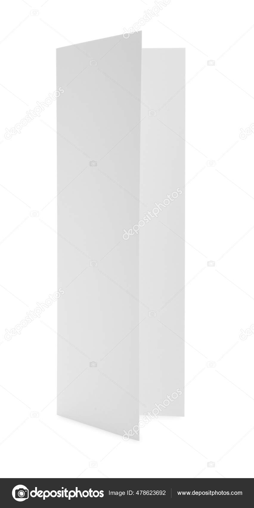 Blank Paper Brochure Isolated White Mockup Design — Stock Photo ...