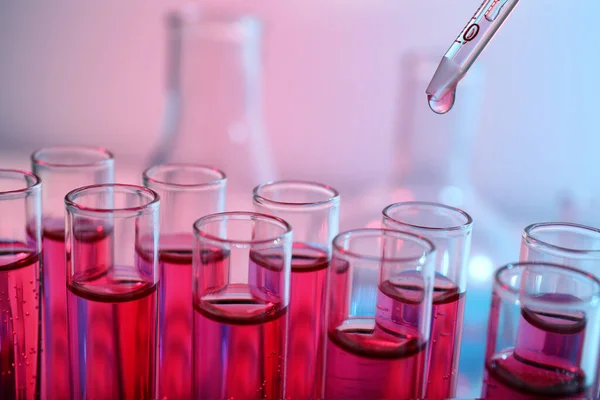 Dripping Reagent Test Tube Sample Laboratory Closeup Chemical Analysis ...