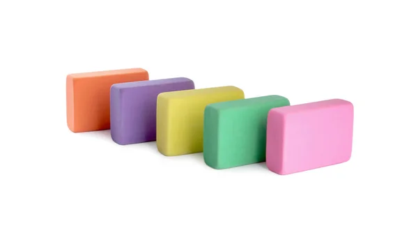 Pile Bright Erasers White Background Stock Photo by ©NewAfrica 492255206