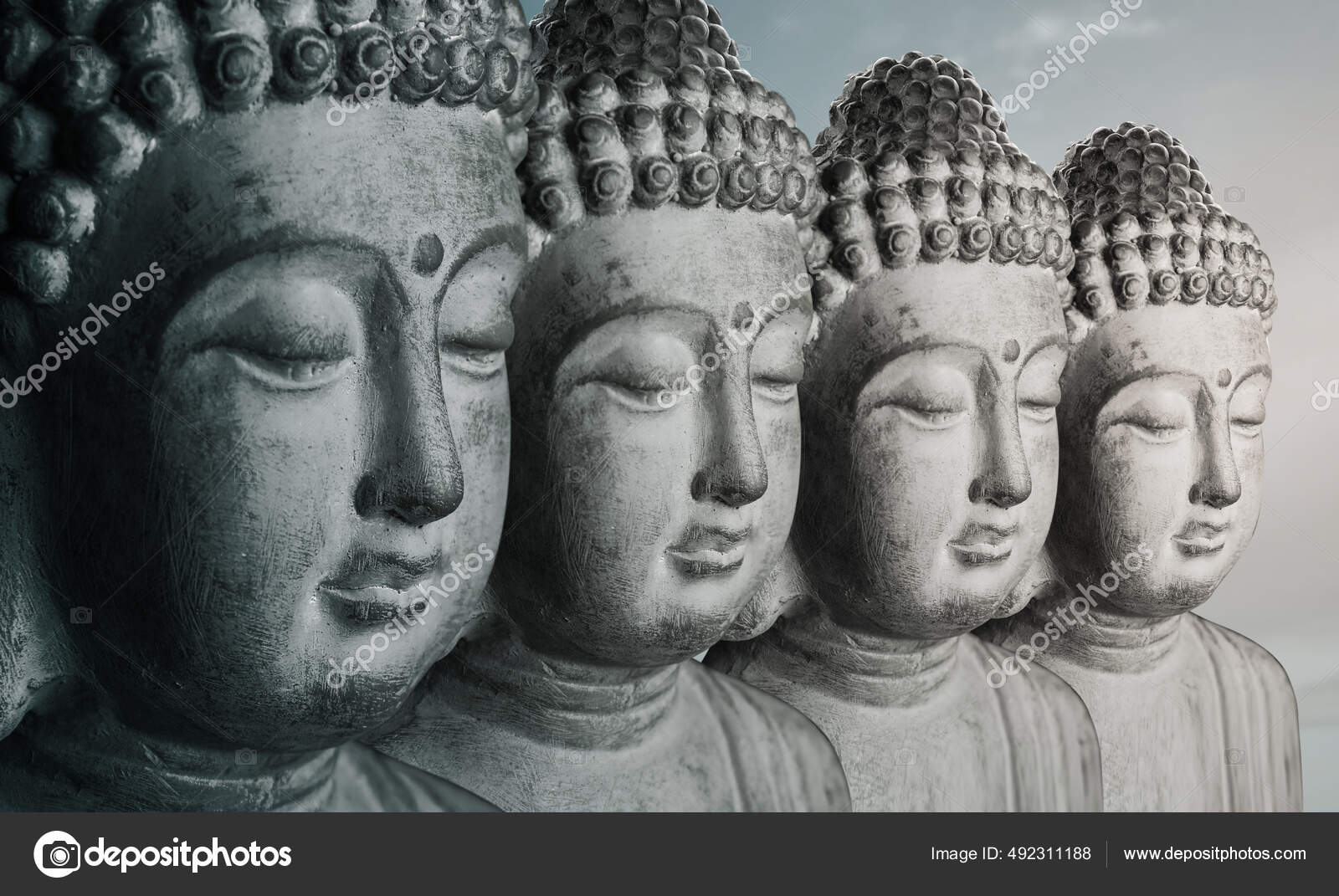 Row Stone Buddha Sculptures World Religion — Stock Photo © NewAfrica ...