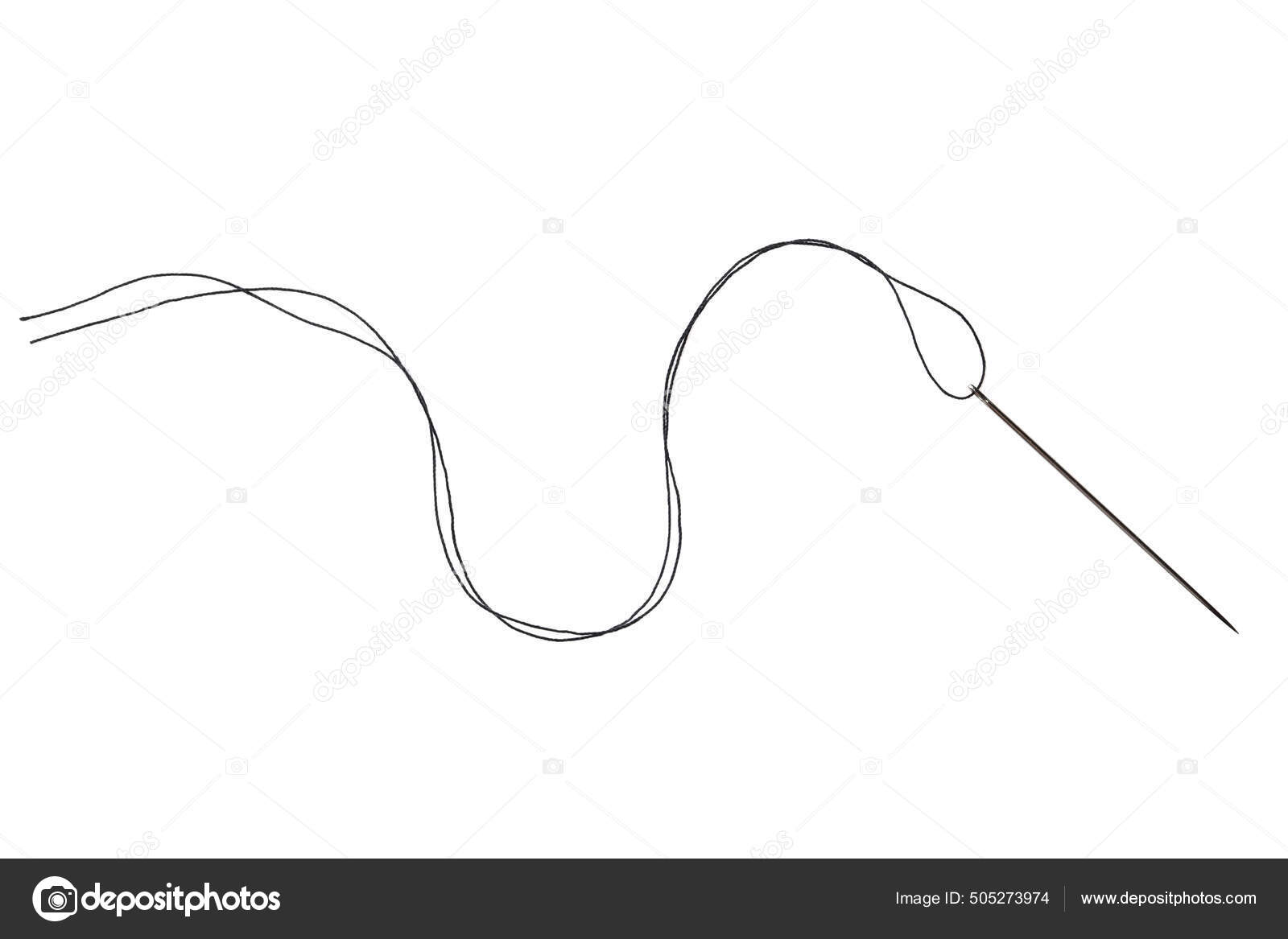 Sewing Needle Thread Isolated White Top View — Stock Photo © NewAfrica ...
