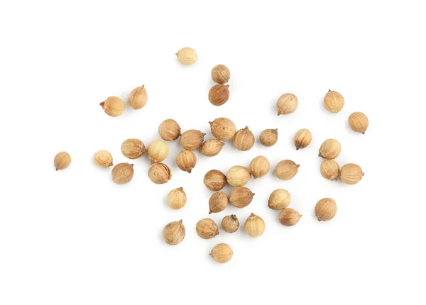 Scattered Dried Coriander Seeds White Background Top View — Stock Photo © NewAfrica #505920722