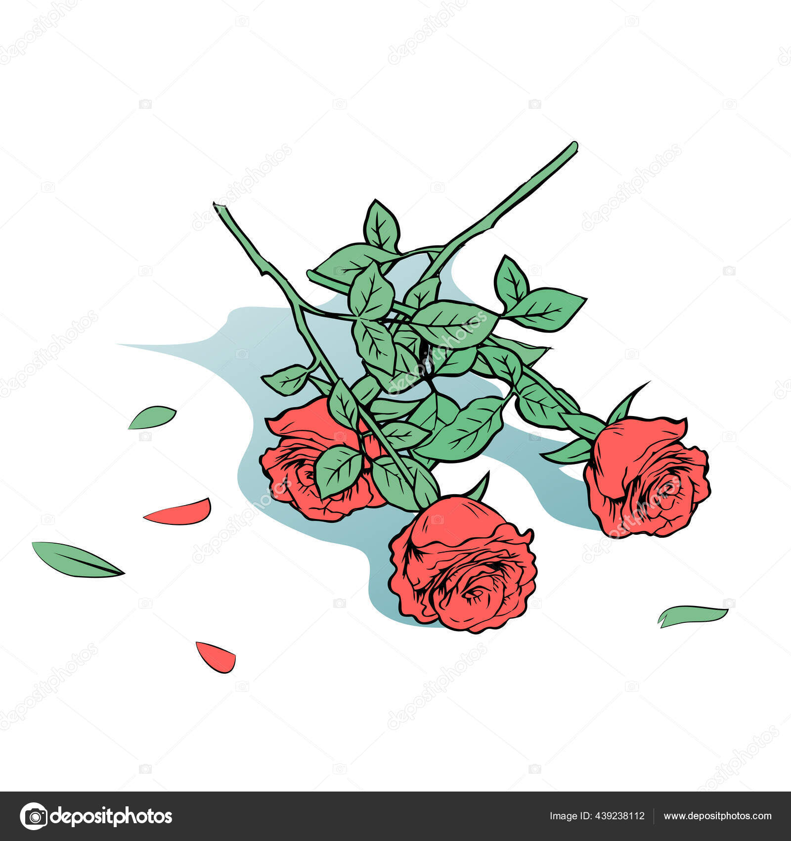 Thrown Red Roses Floor Rejected Gift Bouquet Unhappy Love Symbol Stock ...