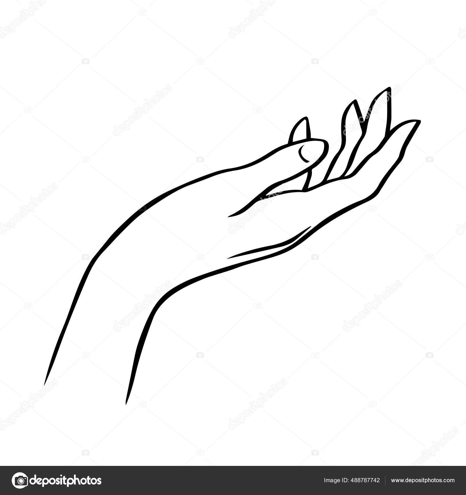 Female Hand Outline Caring Delicate Skin Beauty Health Logo Beauty ...