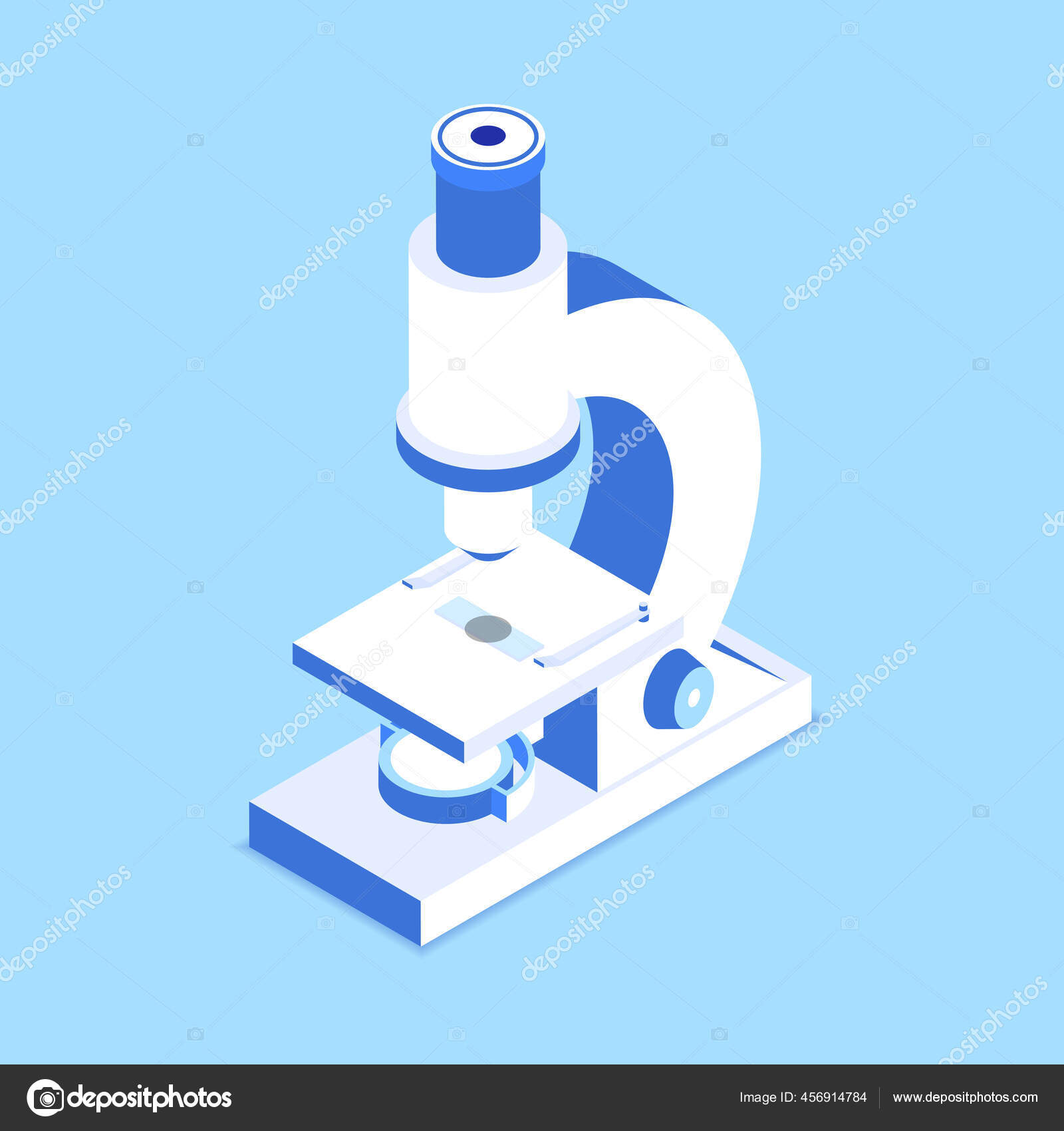 Microscope Simple Isometric Microscope Slide Glass Mirror Vector ...