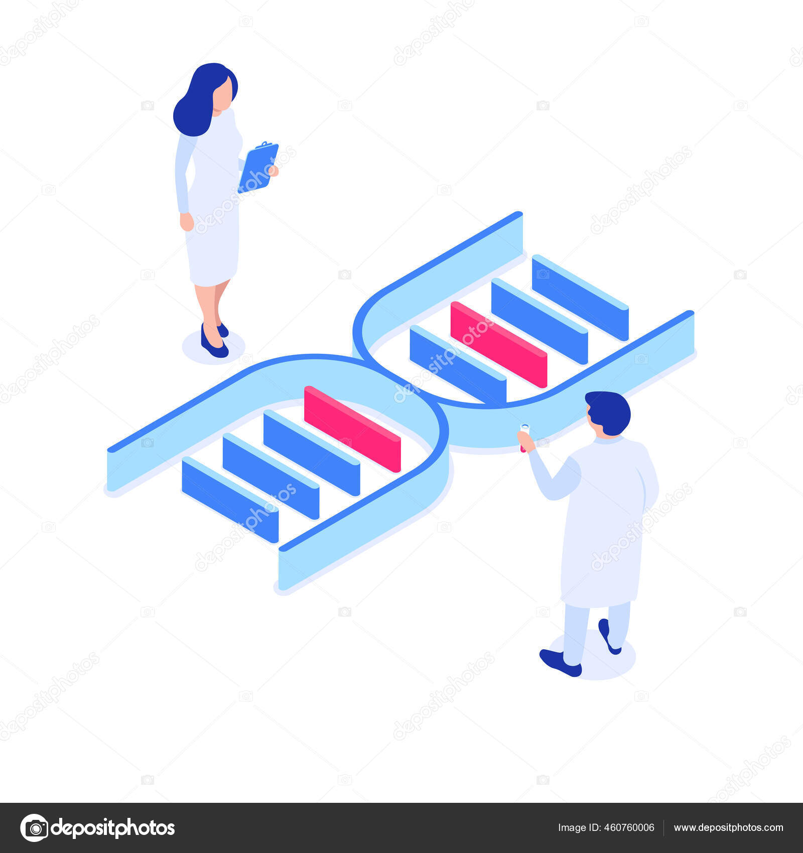 Two Researchers Studying Structure Dna Laboratory Research Genetics Heredity Concept Stock ...