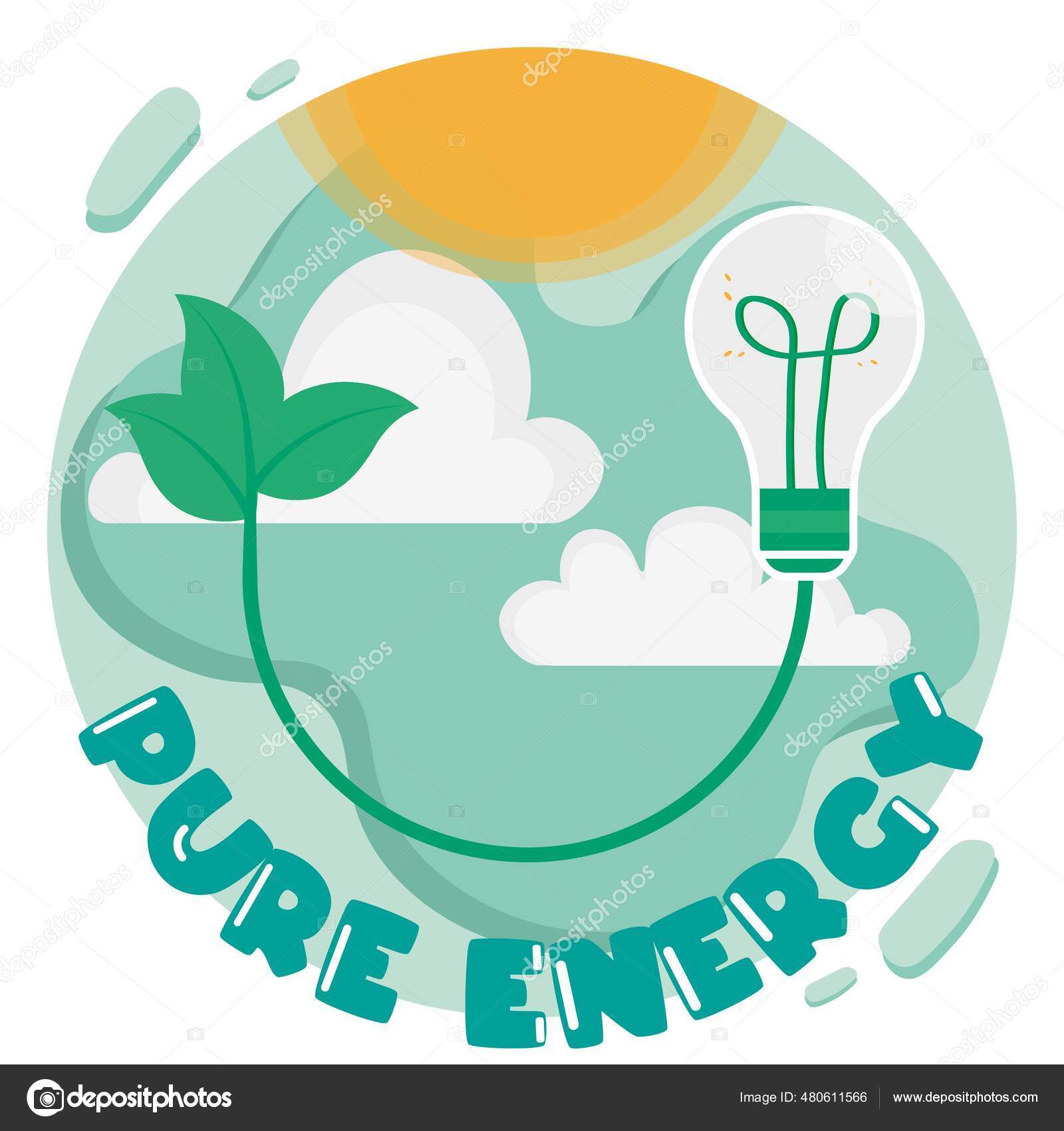 Pure energy. Ecological concept. Efficient use of renewable energy ...