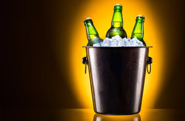 Beer bottles in ice bucket - Stock Image - Everypixel