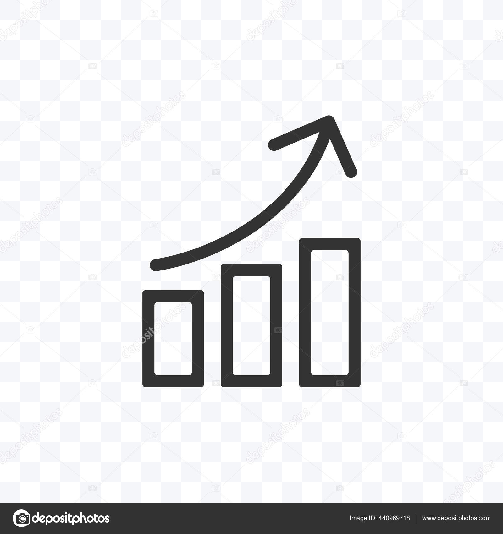 Outline Bar Chart Trend Icon Vector Illustration Isolated Sign Symbol ...