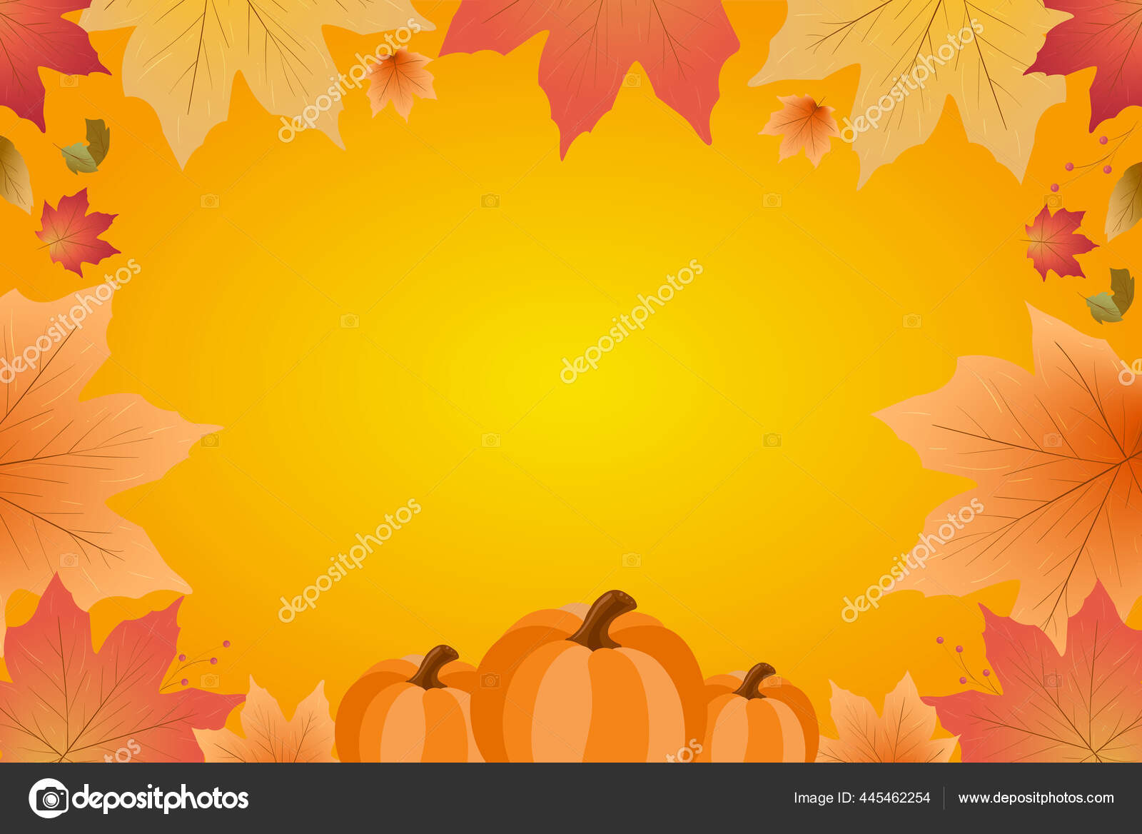 Fall Theme Background Leaves Pumpkin Stock Vector by ©RealityImages ...