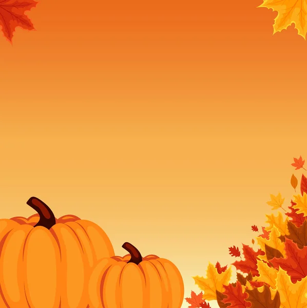 Fall Theme Background Leaves Pumpkin Stock Vector by ©RealityImages ...