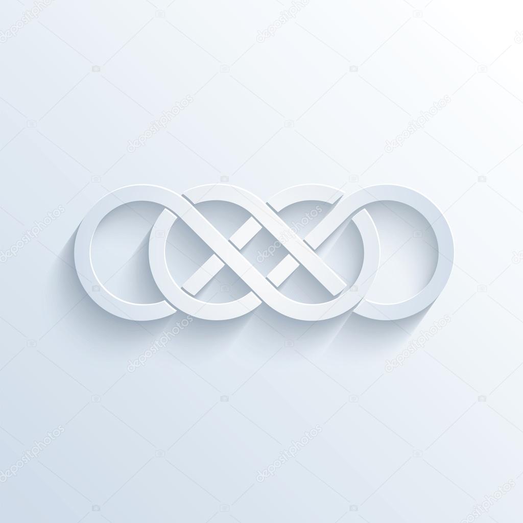 Double infinity sign with shadow — Stock Vector © julvil11 #51904573