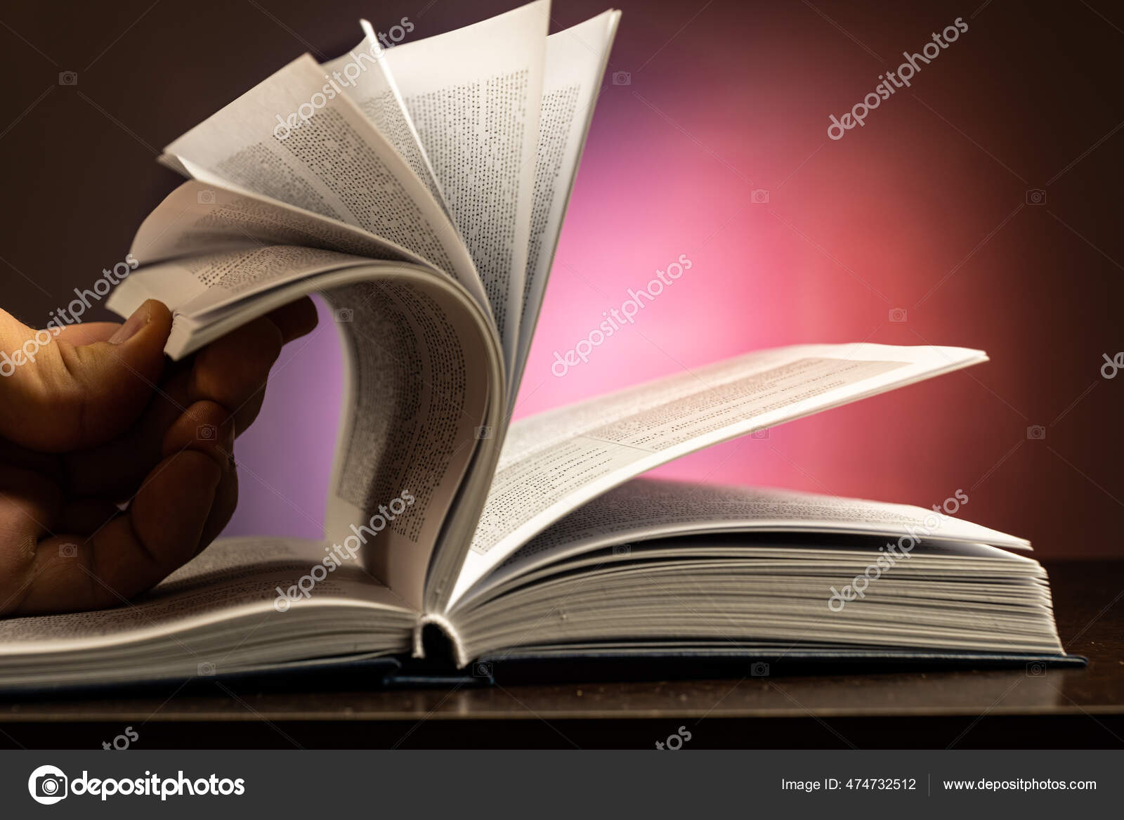 Flipping Pages Open Book Red Background Stock Photo by ©bazilpp 474732512