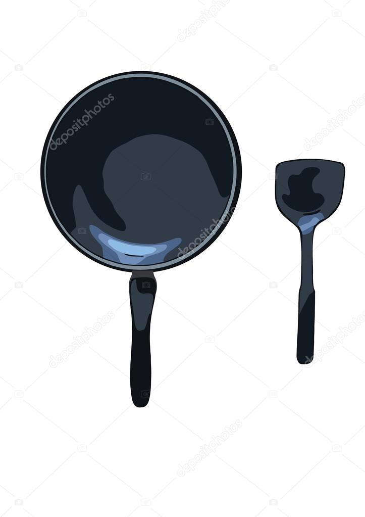 Flying pan and flipper vector illustration isolated Stock Vector Image ...