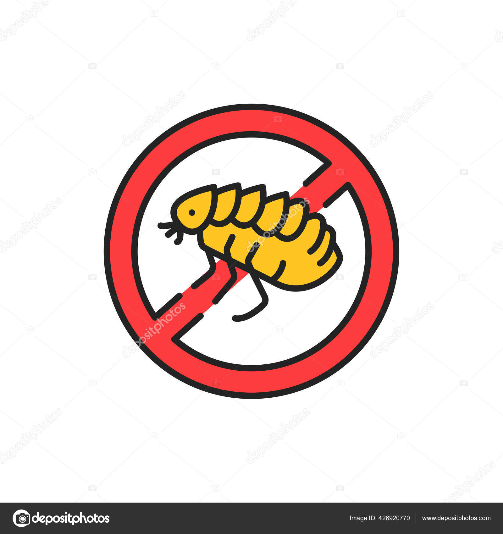 No pests color line icon. Pictogram for web page, mobile app, promo ...