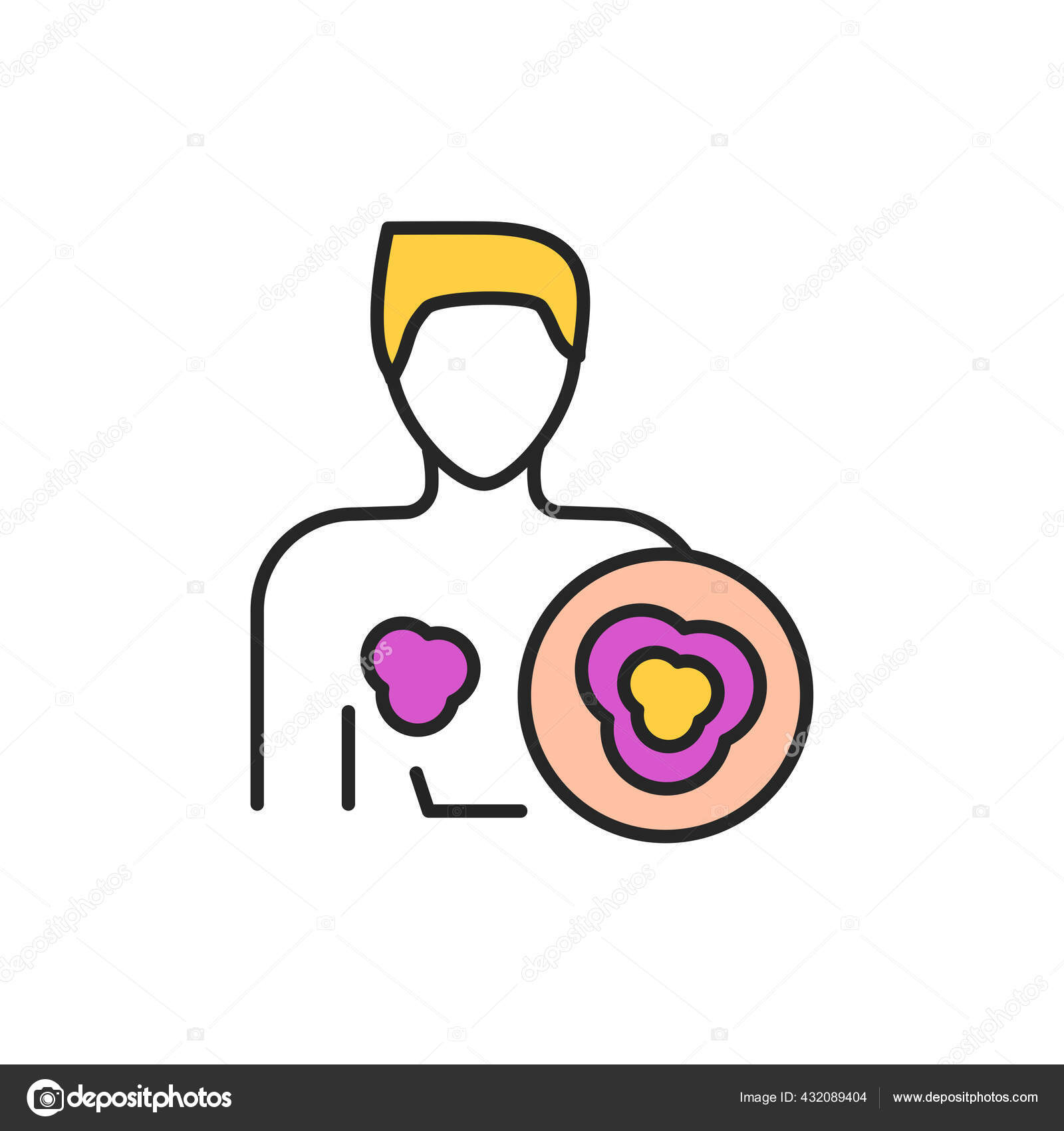 Atopic Dermatitis Line Color Icon Sign Web Page Mobile App Stock Vector ...