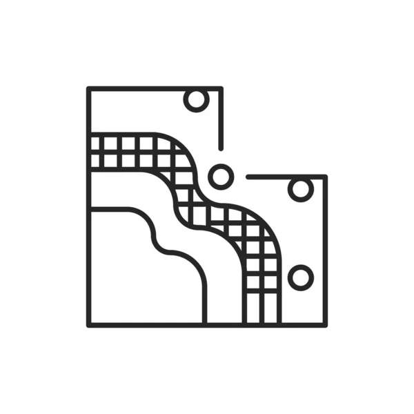 Elevator color line icon. Moving staircase which carries people between ...