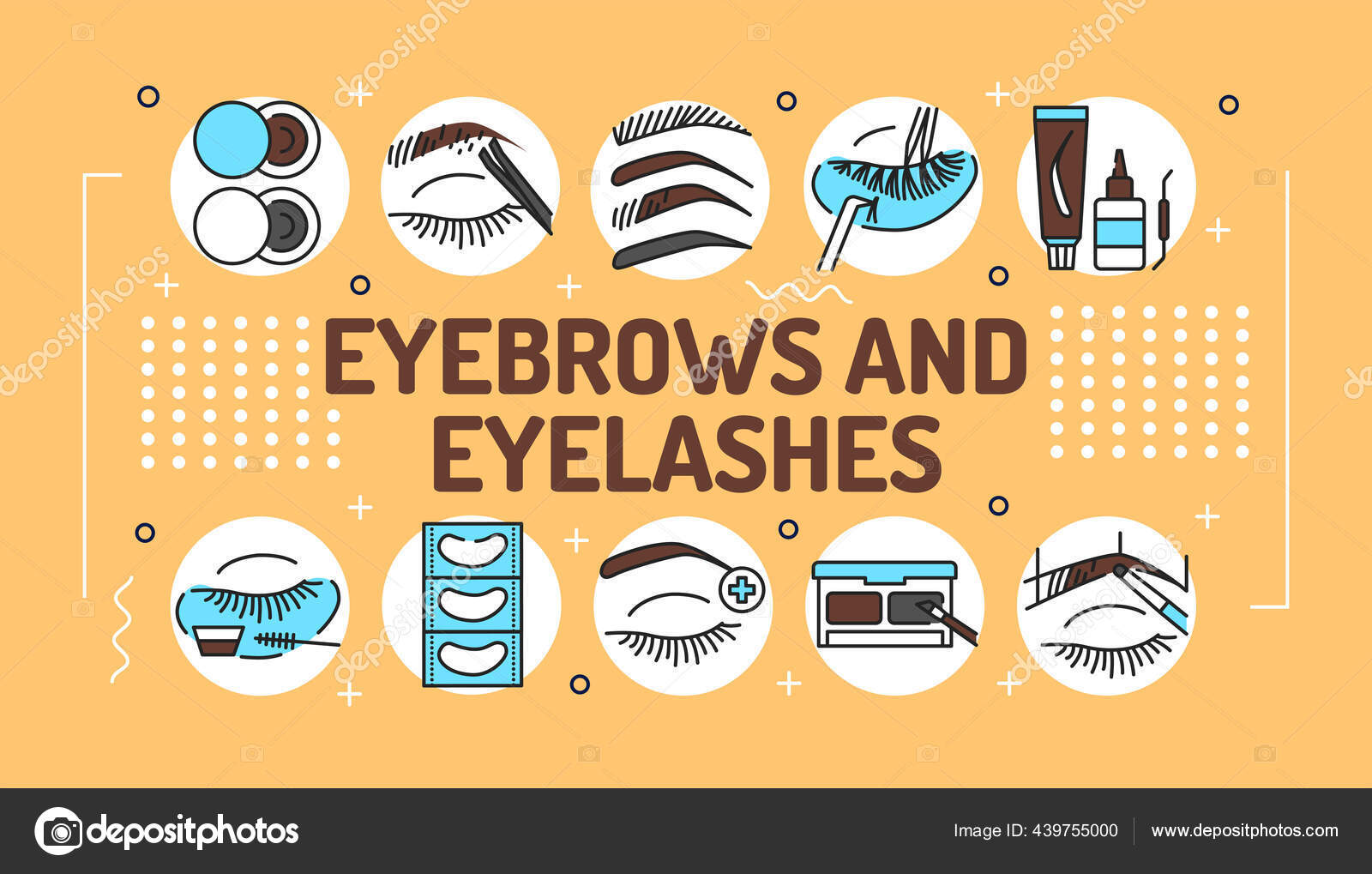 Eyebrows Eyelashes Service Word Lettering Typography Infographics ...