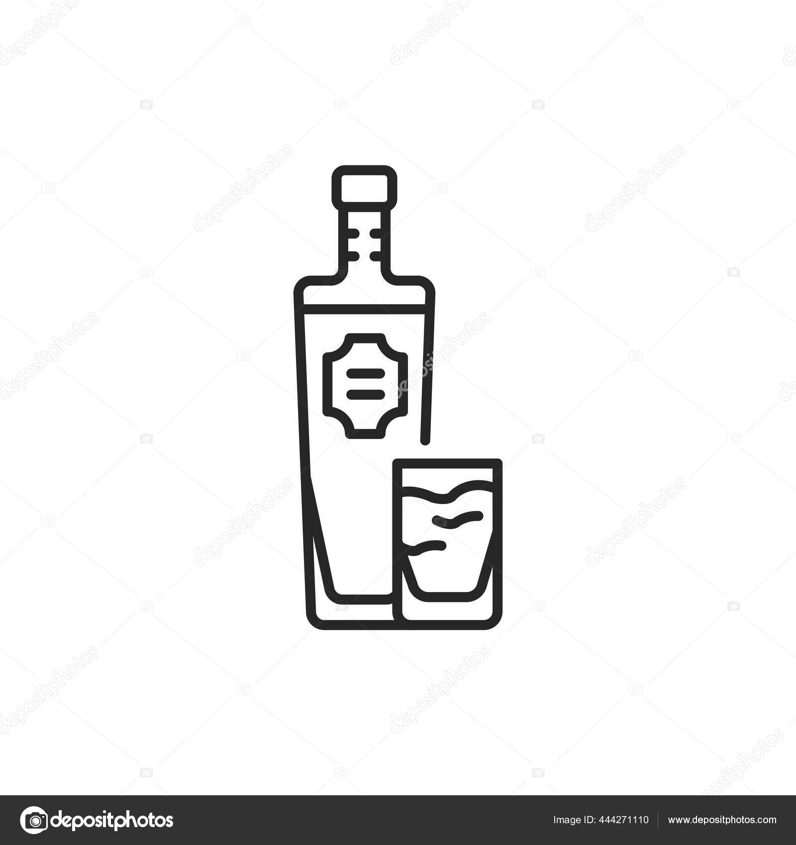 Icono De Vodka Bottle Vodka Icon Flat Style Fotos Und Bildmaterial