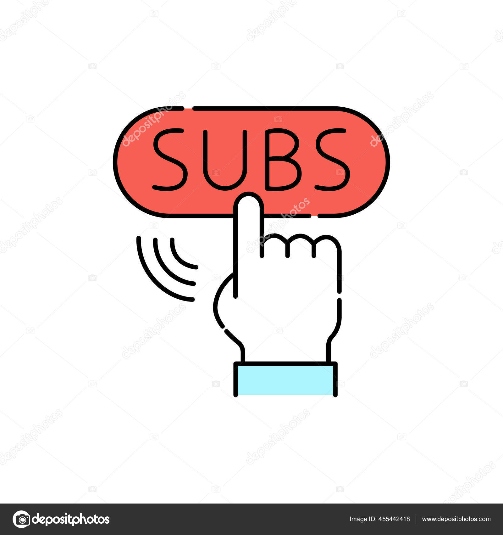Subscribe Button Color Line Icon Pictogram Web Page Mobile App Stock ...