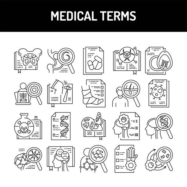 Computer Induced Medical Problems Line Icons Set Isolated Vector ... Computer Induced Medical Problems Line Icons Set Isolated Vector ...