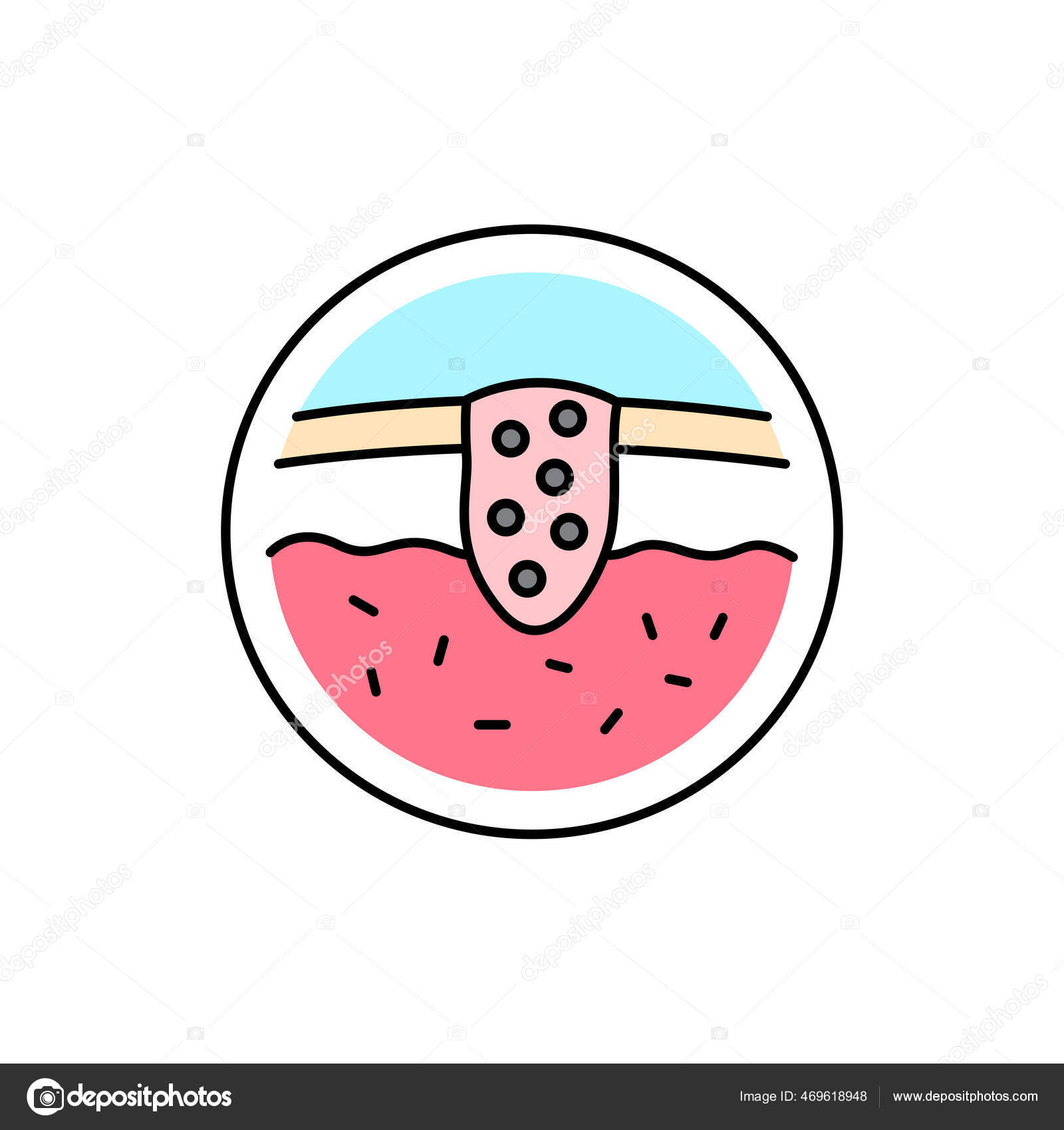 Skin Cancer Color Line Icon Dermatology Disease Isolated Vector Element ...