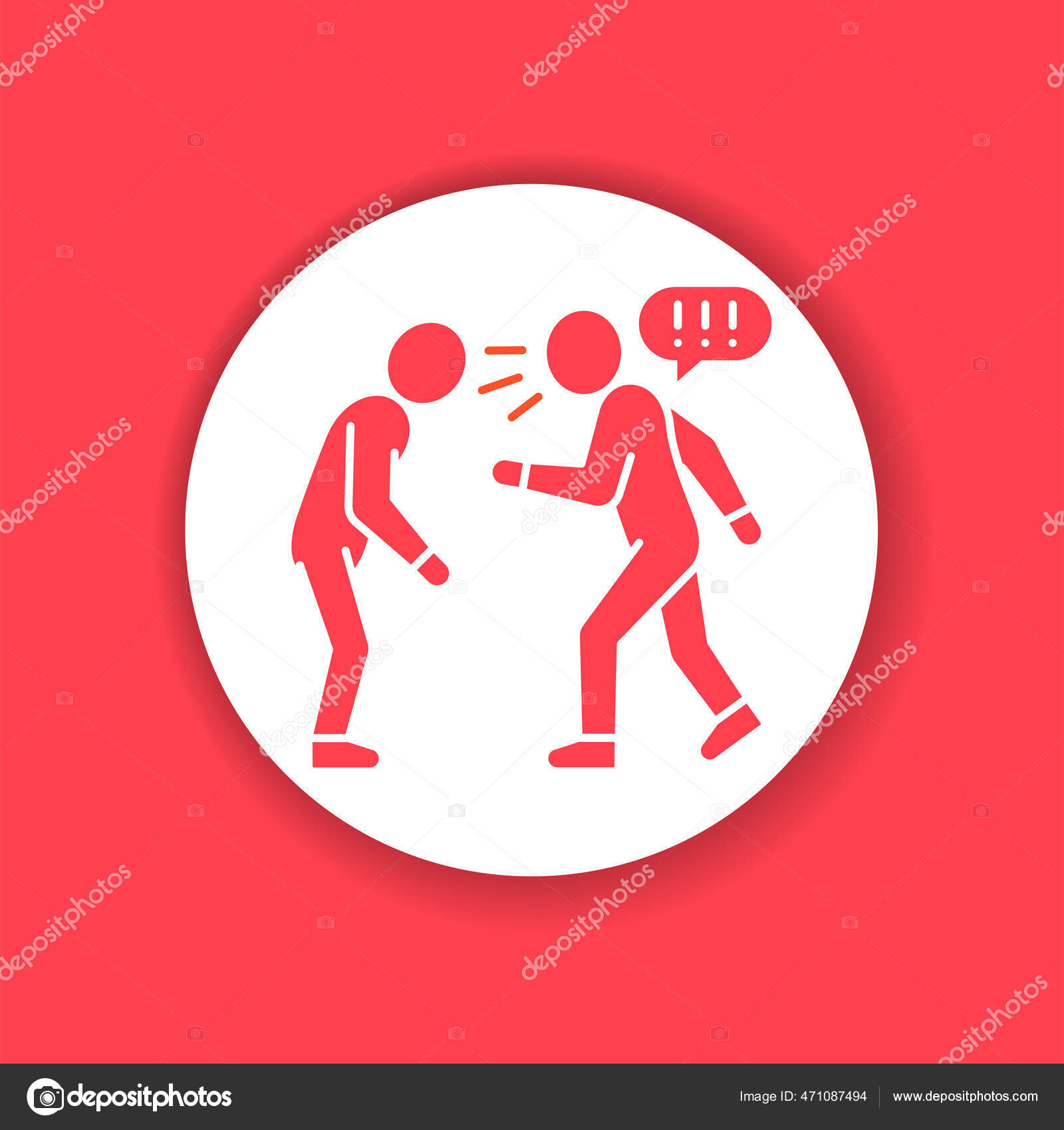 Verbal Bullying Red Glyph Icon Harassment Social Abuse Violence Sign ...