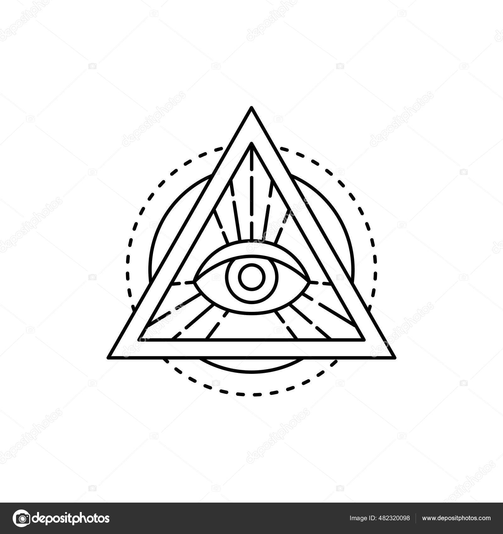 All Seeing Eye Illuminati Color Line Icon Isolated Vector Element Stock ...