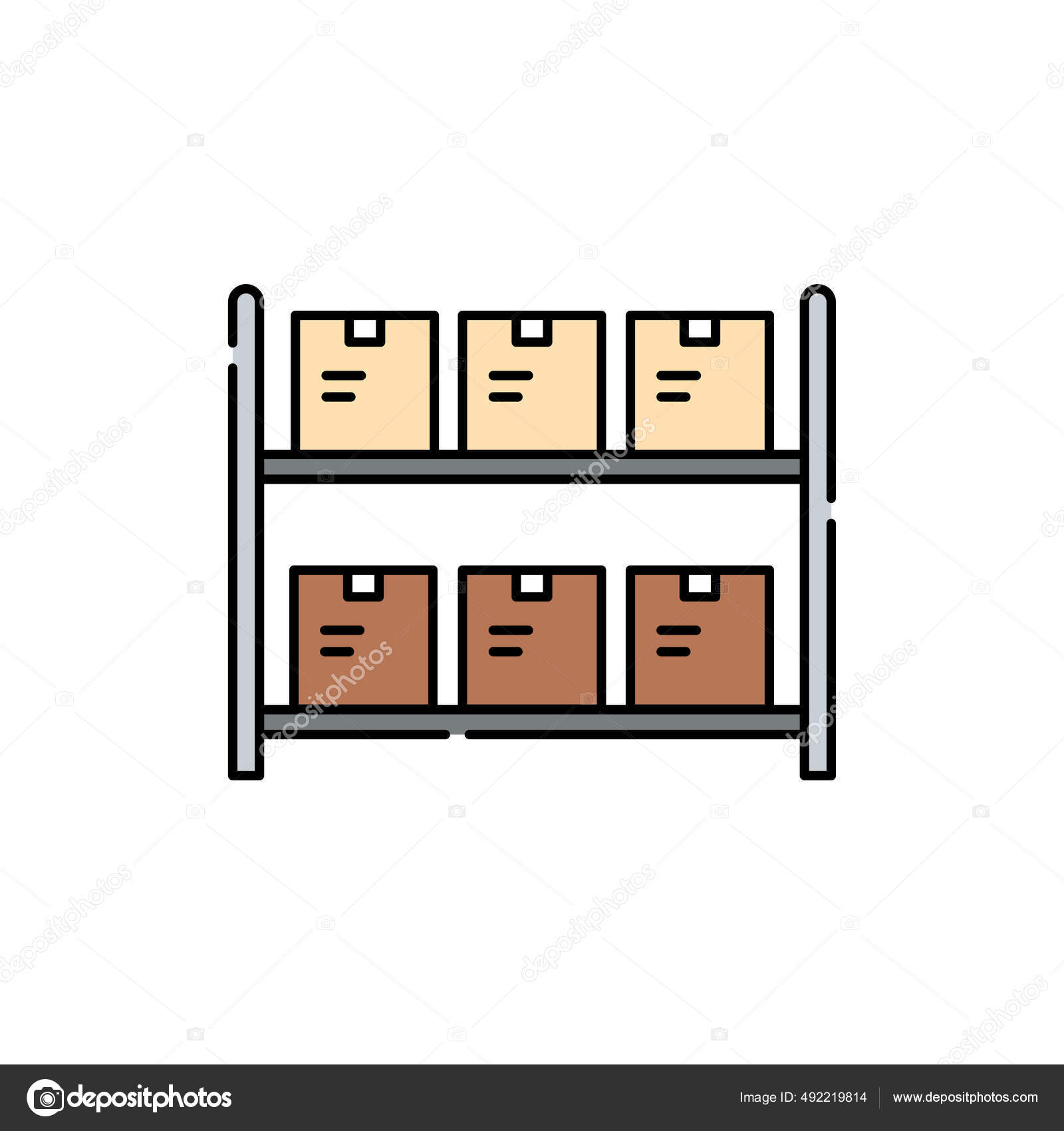 Rack Goods Olor Line Icon Pictogram Web Page Mobile App Stock Vector by ...