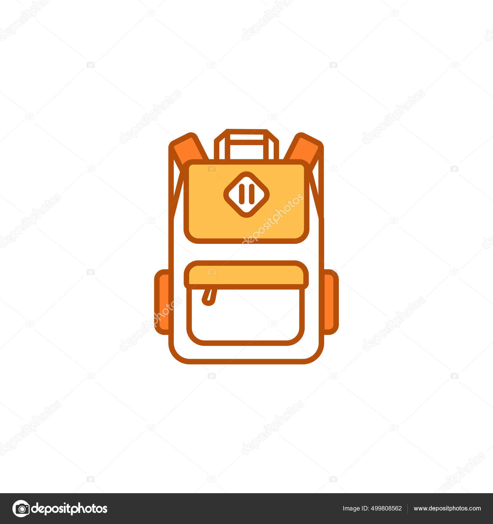 School Backpack Icon Vector