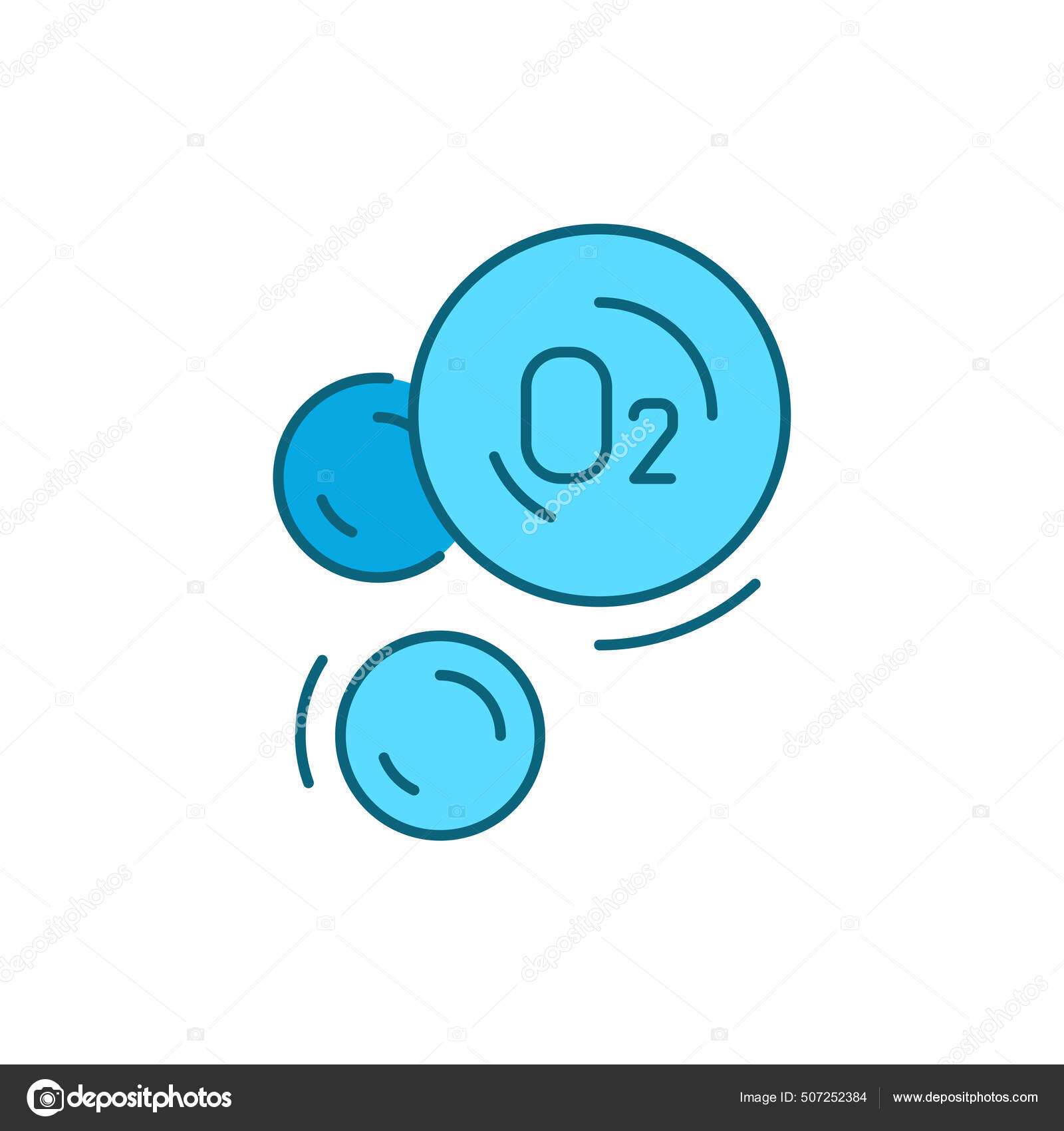Molecule Atom Oxygen Color Line Icon Sign Web Page Mobile Stock Vector ...