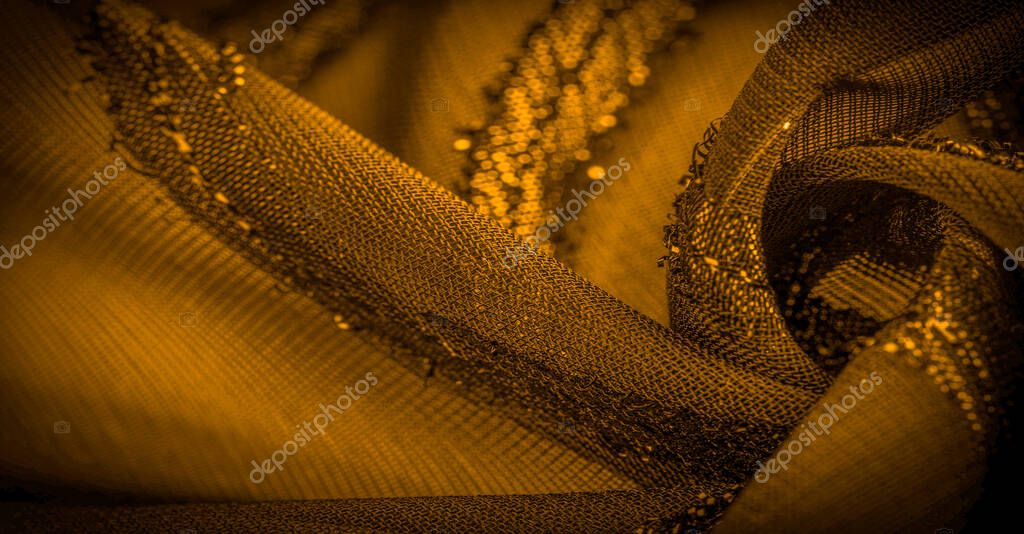 Tejido de seda marrón con rayas oscuras. Tonos de seda abstractos en ...