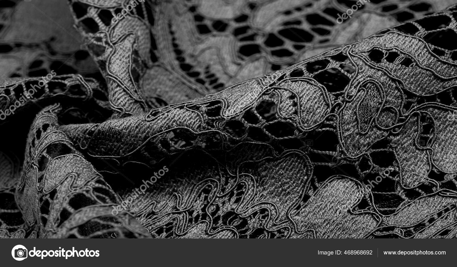 Scalloped Black Lace Fabric