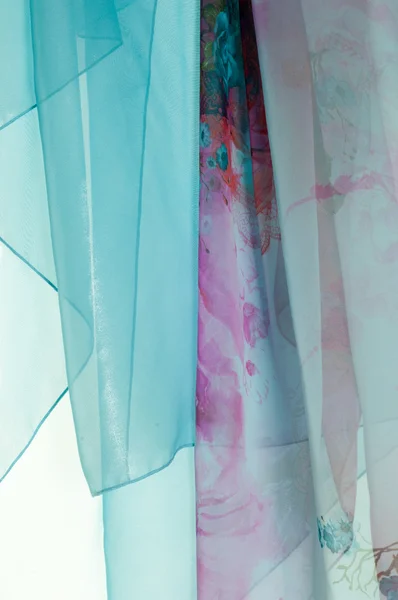 Blue Transparent Fabric Texture Photographed Studio — Stock Photo ...