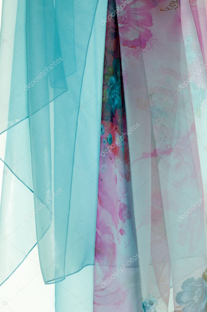 Blue Transparent Fabric Texture Photographed Studio — Stock Photo ...
