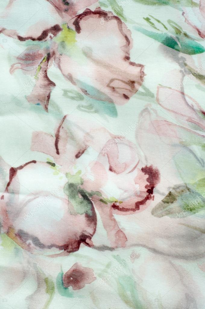 Fabric silk texture, abstract flowers — Stock Photo © ekina1 #73757057