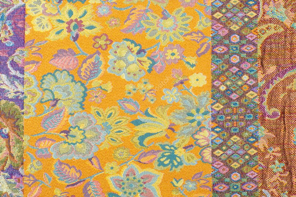 Brocade Fabric Texture Painted Pattern Flowers — Stock Photo © ekina1 ...