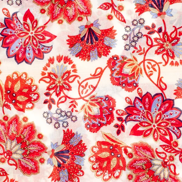 Texture Silk Fabric Red Flowers White Background — Stock Photo © ekina1 ...