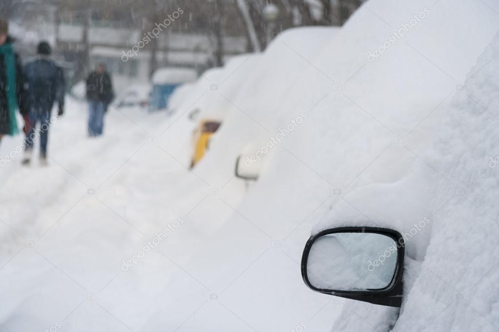 Massive snow fall over cars — Stock Photo © geejell #58812251
