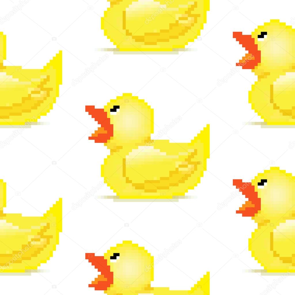 Pixel art rubber duck seamless patern Stock Vector Image by ©lereen #65915313
