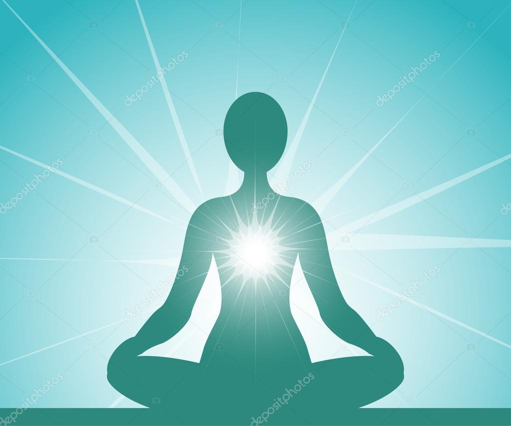 Meditar silueta azul 2023