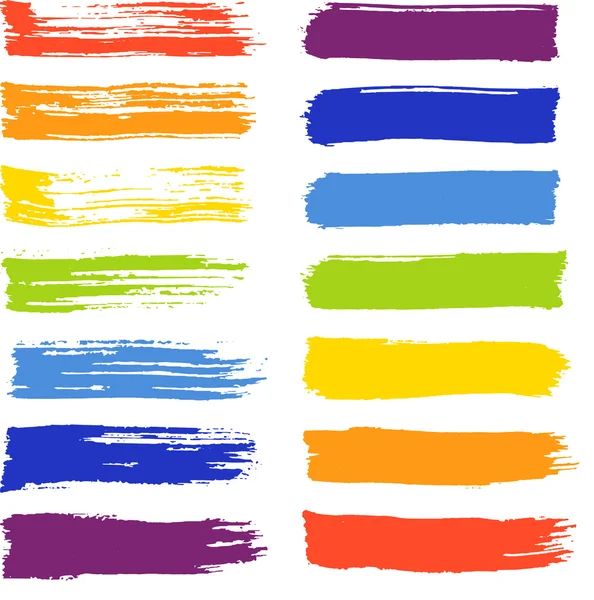 Vector Set Colorful Brush Strokes Colorful Vector Brush Strokes ...