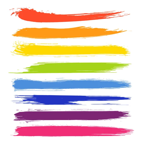 Vector Set Colorful Brush Strokes Colorful Vector Brush Strokes ...