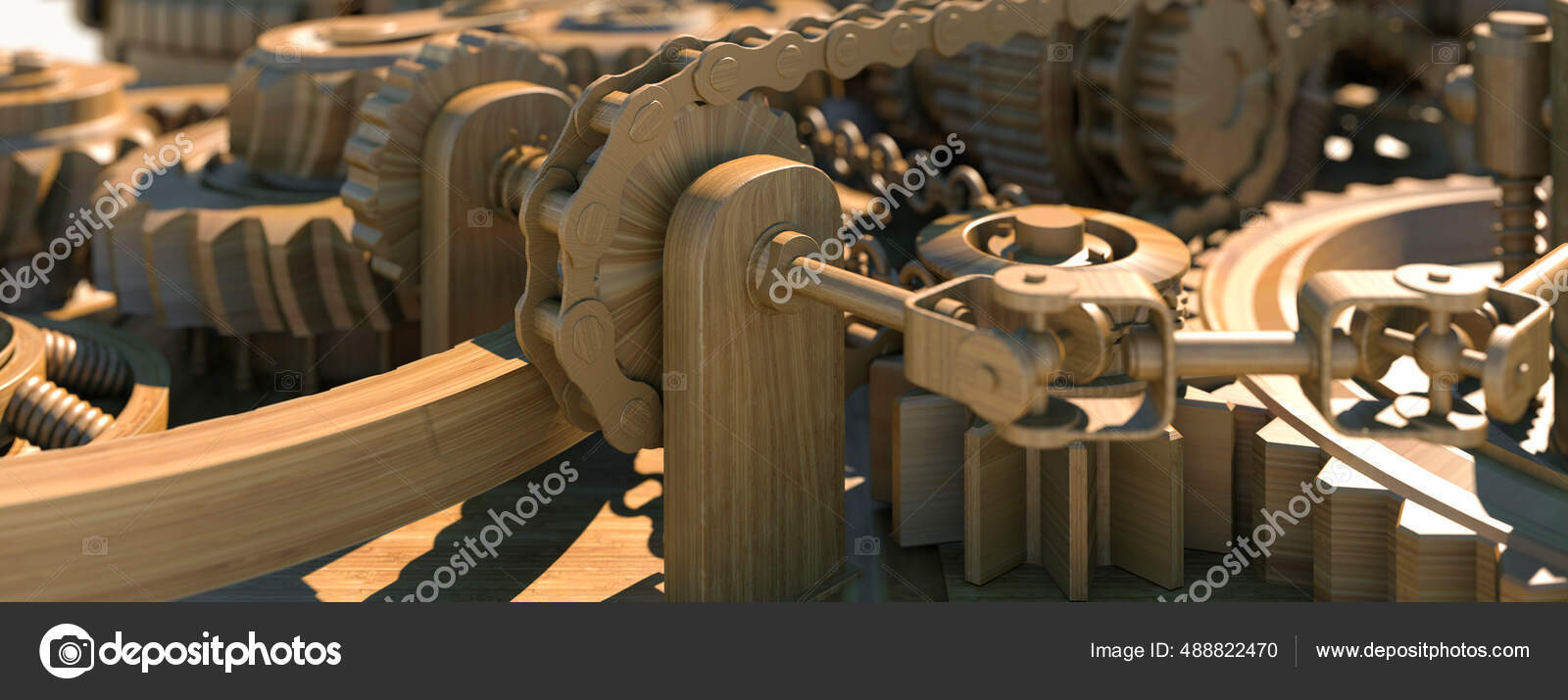 Wooden Constructed Gears Cogs Concept Render — Stock Photo © studio-fi ...